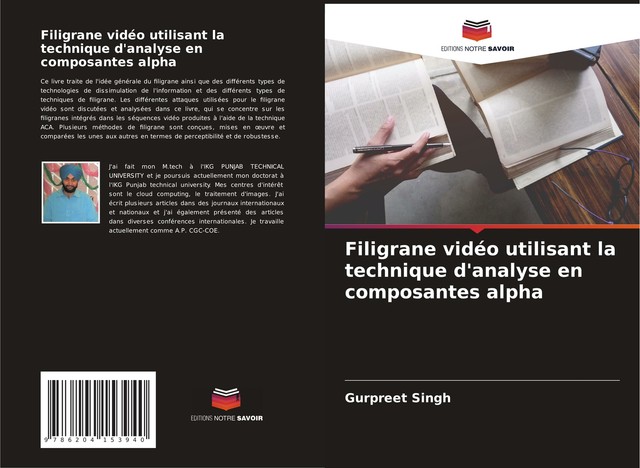 Filigrane Vidéo Utilisant la Technique D'analyse En Composantes Alpha ...