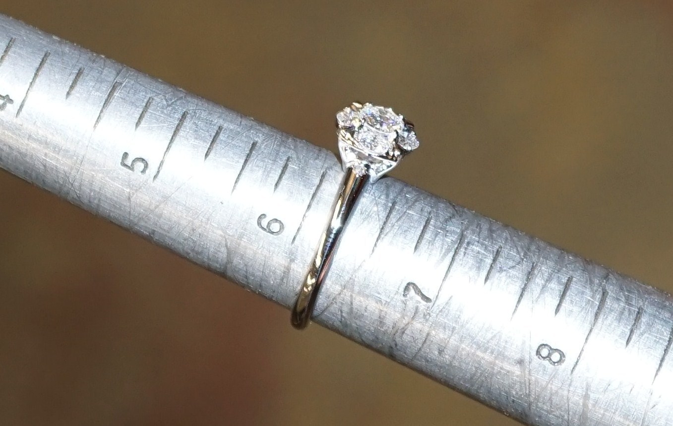 VINTAGE COSMIC 14K WHITE GOLD .60 CTTW DIAMOND CLUSTER ENGAGEMENT RING ...