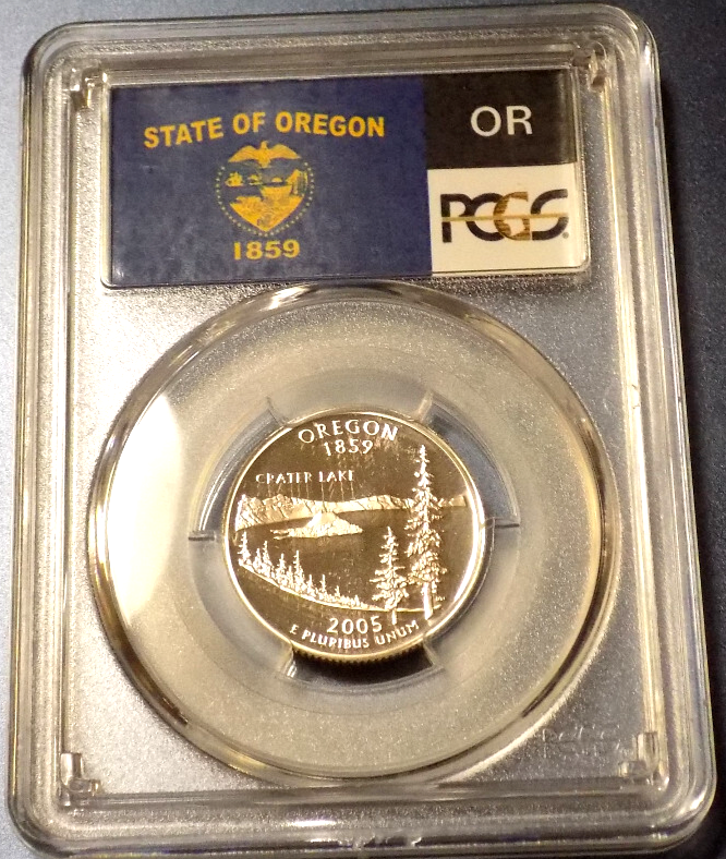 2005 S State Label Silver Quarter Oregon PCGS PR69DCAM 25C Crater Lake ...