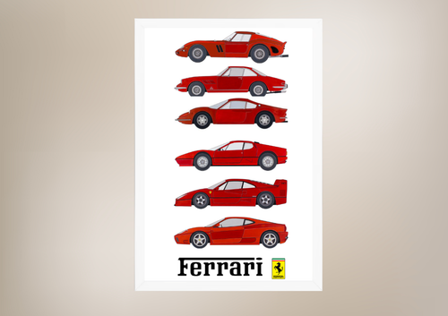 Classic Ferrari framed poster print 60cm x 90cm 24x36" - white frame | eBay