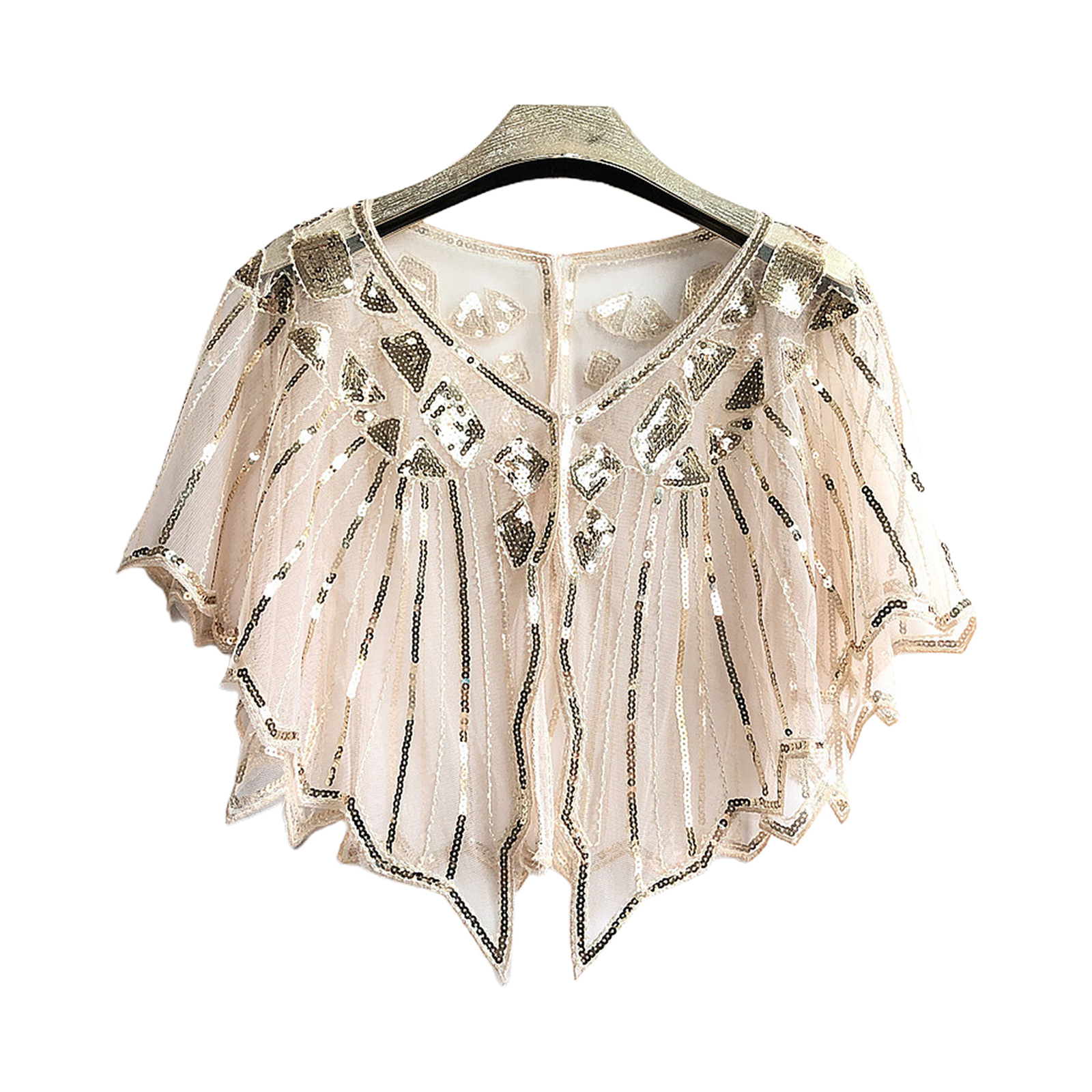 Dress Shawl Crochet Lace Eye-catching Beaded Sequin Short Top Women ...