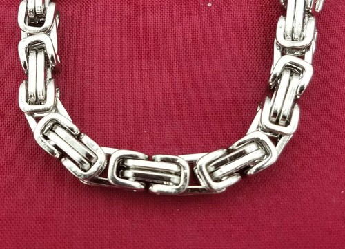 18 INCH STAINLESS STEEL SILVER 6MM BYZANTINE TURKISH BOX ROPE CHAIN ...