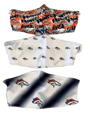 Denver Broncos NFL - 3 Pack Adult Cloth Face Mask Covering - NEW | eBay