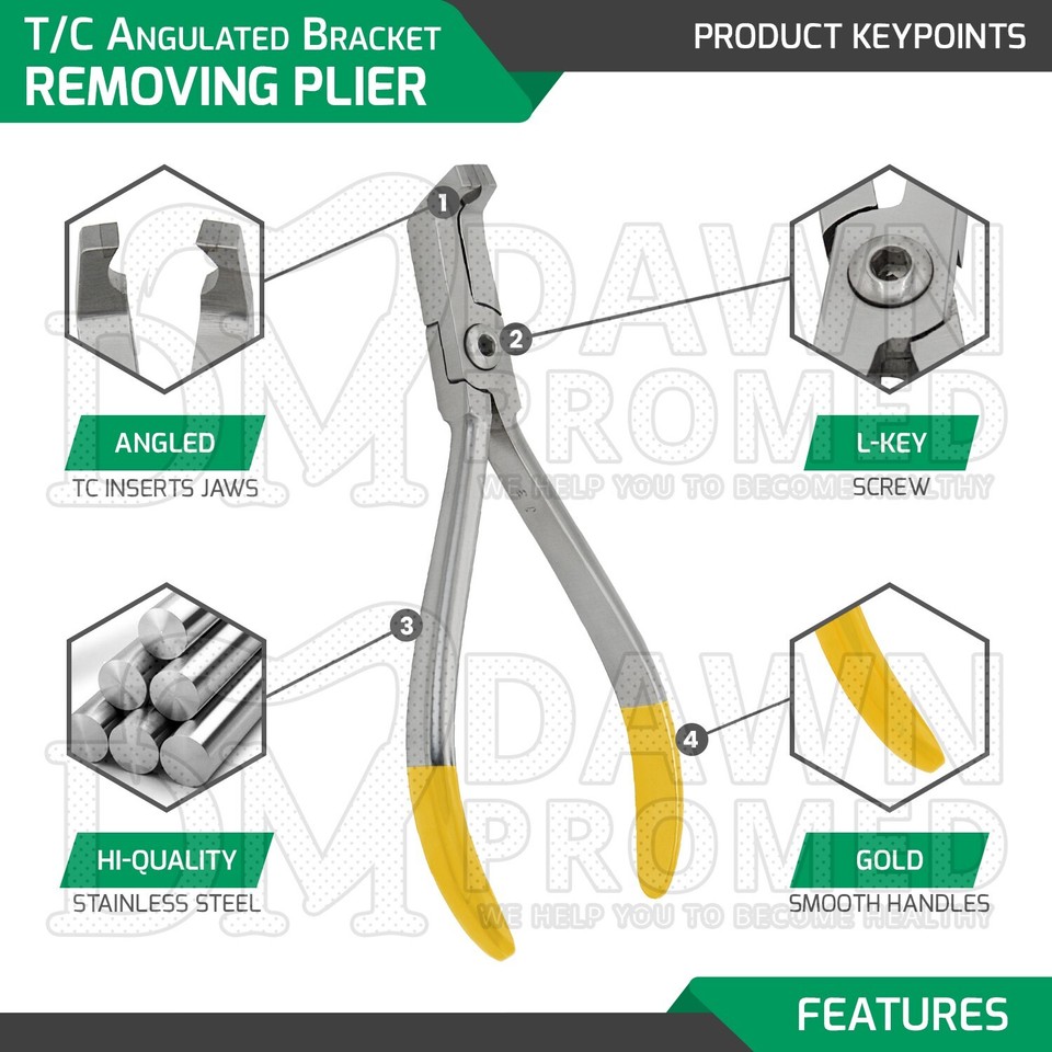 TC Angulated Bracket Removing Plier 5.25" Orthodontic Dental Instrument ...