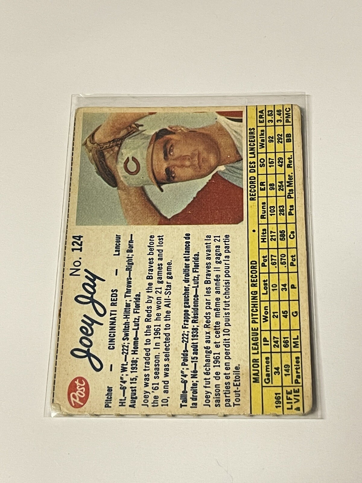 1962 Post Canadian #124 Joey Jay **022425 | eBay