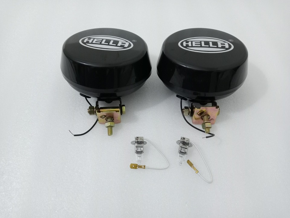 Pair Hella Yellow Fog Lamp With Cover With Bulb H3 Halogen Bulb ...