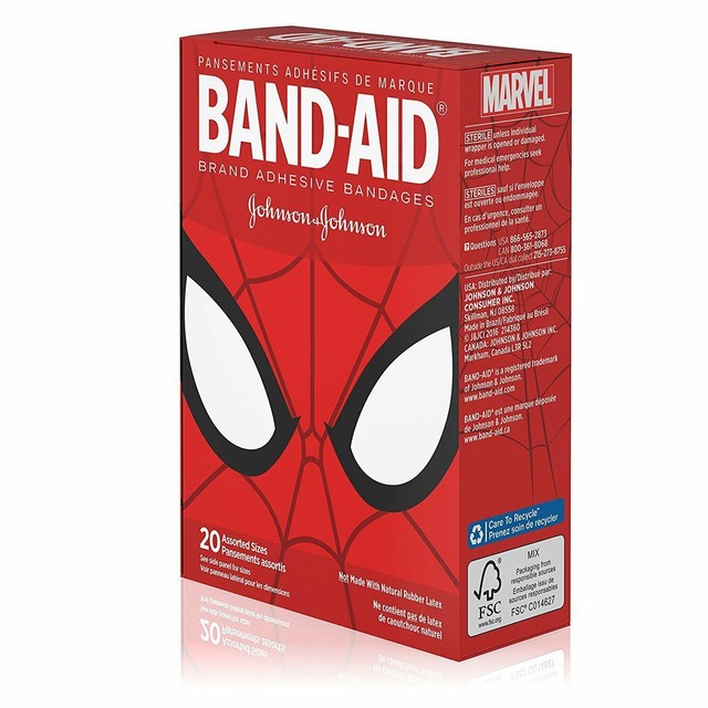 BAND-AID Marvel Spiderman Assorted Adhesive Bandages 20 Count for sale ...