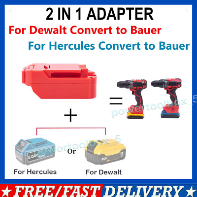 Battery Adapter Fits For Dewalt/Hercules 20V Battery To For Bauer 20V ...