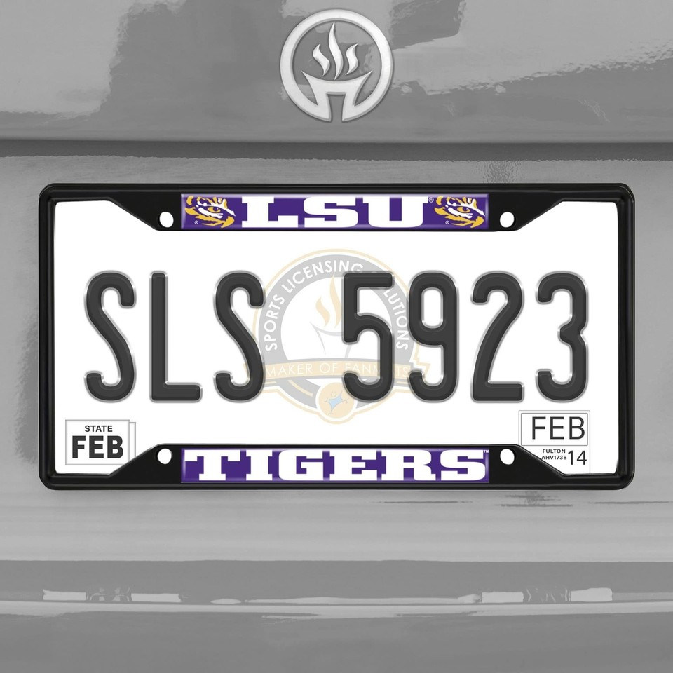 FANMATS 31261 LSU Tigers Metal License Plate Frame Black Finish | eBay