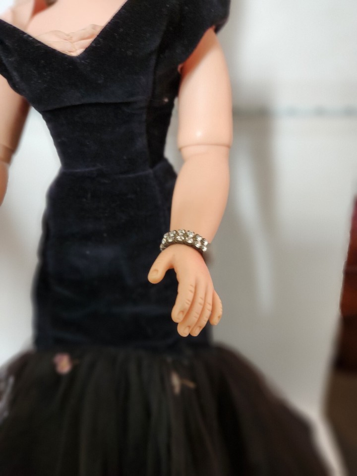 Vintage Madame Alexander Cissy Wearing Black Mermaid Torso Dress 1956 ...