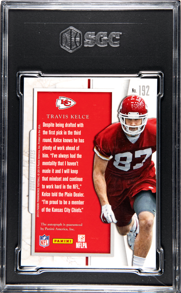 2013 Panini Prominence Field Plates Signatures /200 Travis Kelce Rookie ...