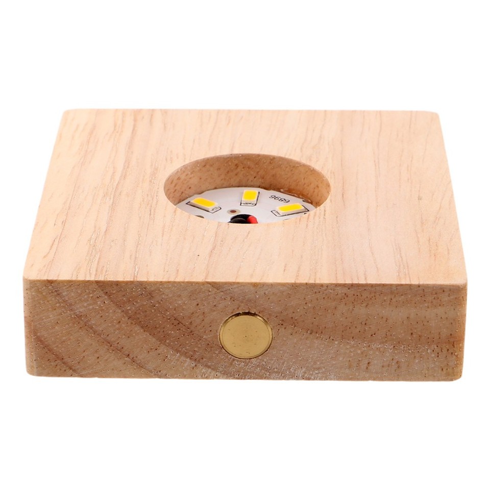 Beige Wooden LED Stand Reusable Light Base for Snow Globe Display ...
