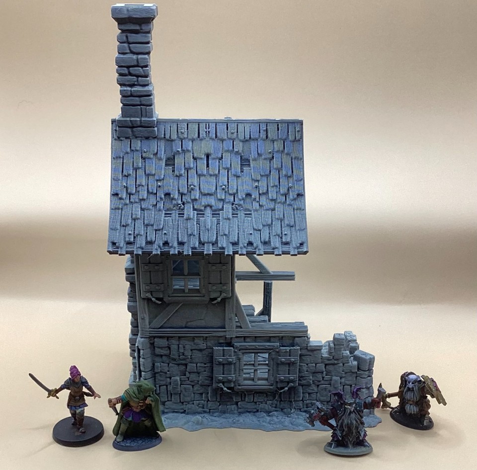 3d printed Ruined Village house DnD RPG Wargame Skirmish table top ...