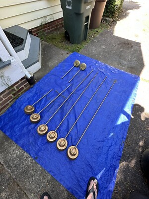 Light Fixture Hanger Poles Vintage Mid Century Extension Pendant Gold ...