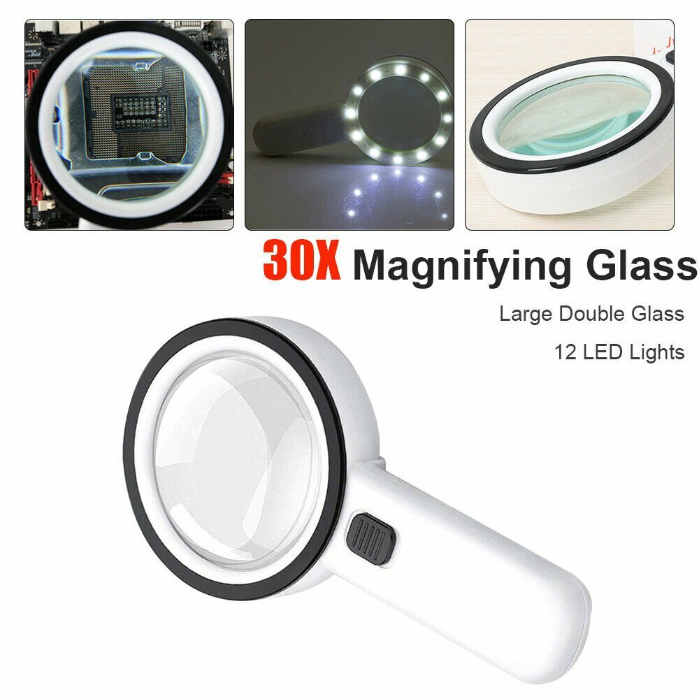 30x Magnifying Glass With Light 30X 10X Magnifying Glass With Light