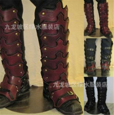 Medieval Warrior Cosplay Boot Case Covers Leg Armor Protector PU ...