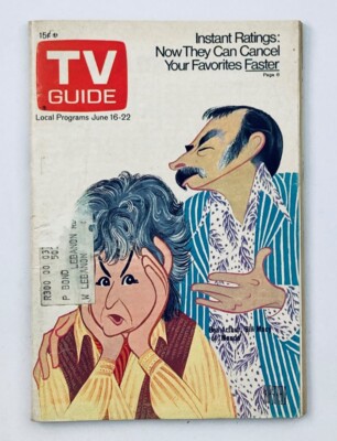 TV Guide Magazine June 16 1973 #555 Bea Arthur Northern New England Ed ...