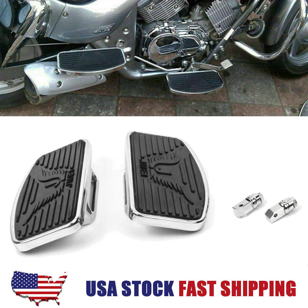 Adjustable Rear Passenger Footboard Floorboard For Yamaha V-STAR XVS ...