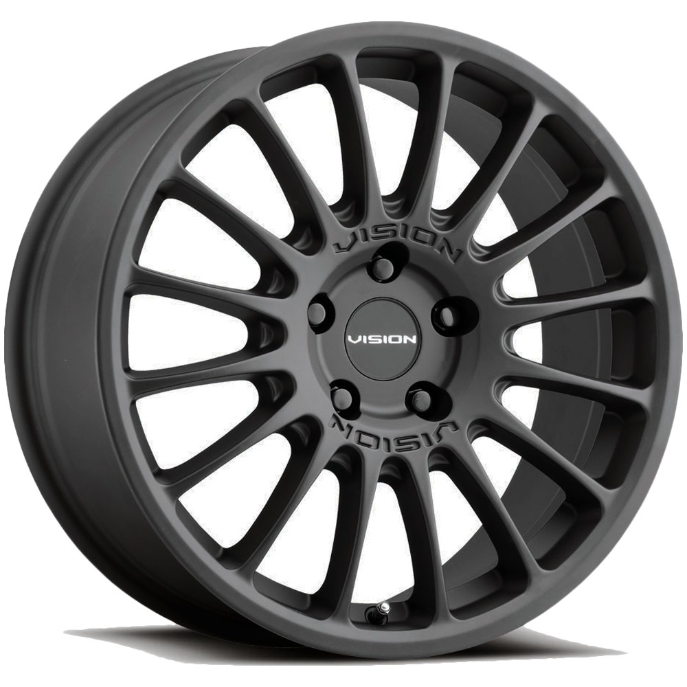 (Set of 4) Vision 477 Monaco 17x7 5x100 +38mm Satin Black Wheels Rims ...