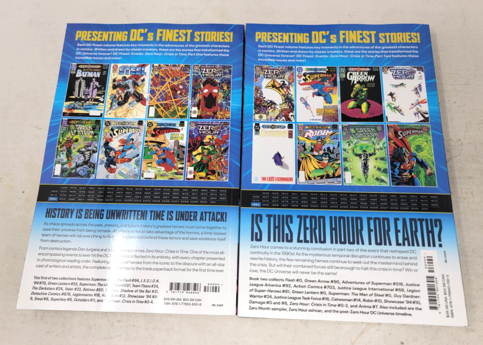 DC FINEST EVENTS ZERO HOUR CRISIS IN TIME VOL 1 & 2 DC COMICS DELUXE ...