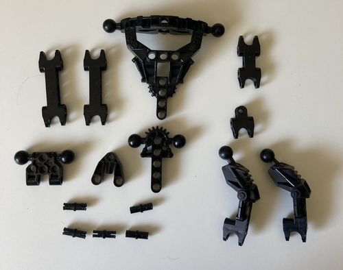 LEGO VINTAGE BIONICLE 15-PIECE BLACK PARTS LOT FOR COOL MOC OR CUSTOM ...