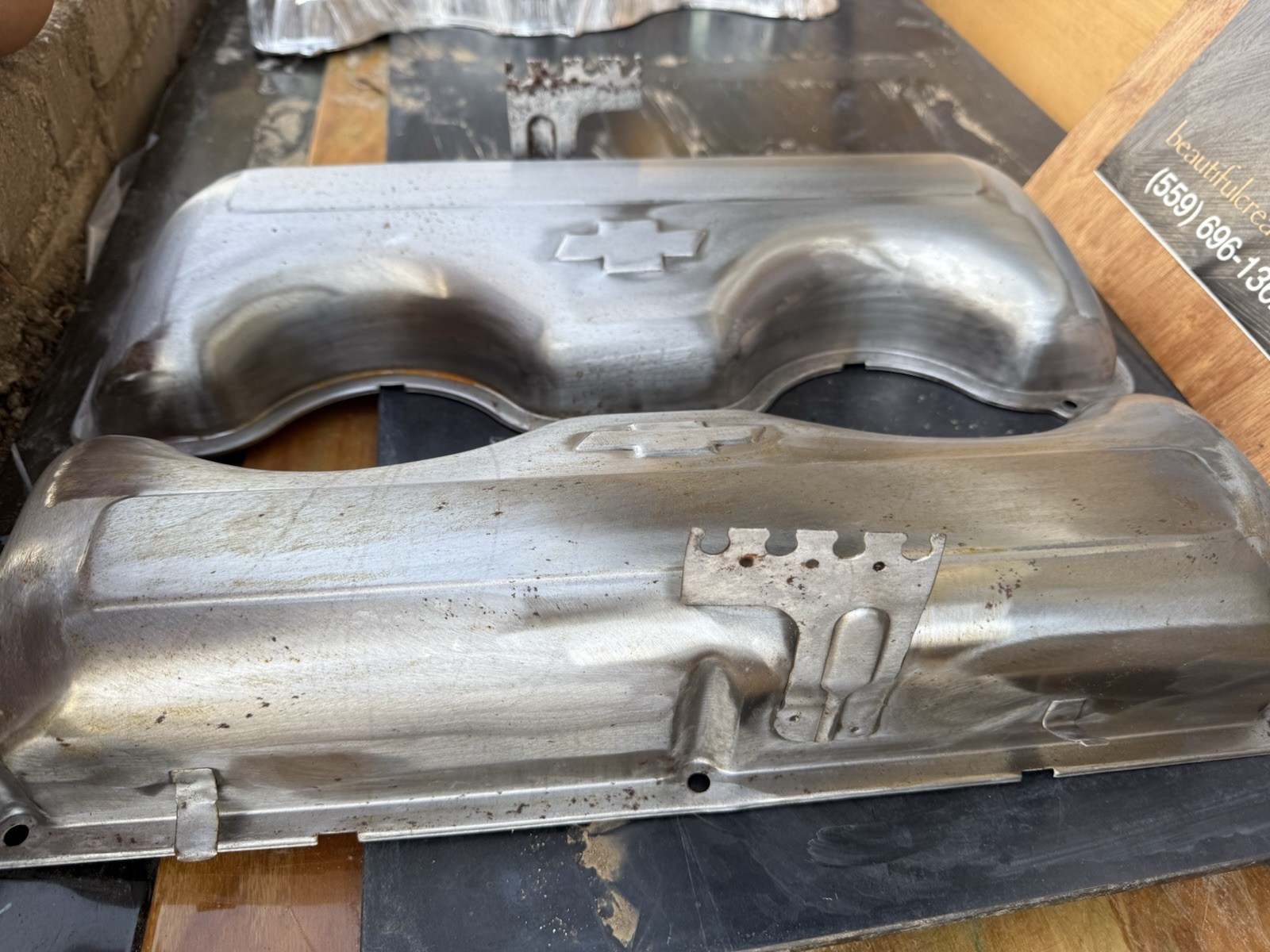 348 409 Chevy Chevrolet valve covers Impala SS Biscayne Bel Air. Chrome ...