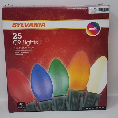 Sylvania 25 Bulb C9 Multi Color 17 String Lights Indoor Outdoor Brand ...