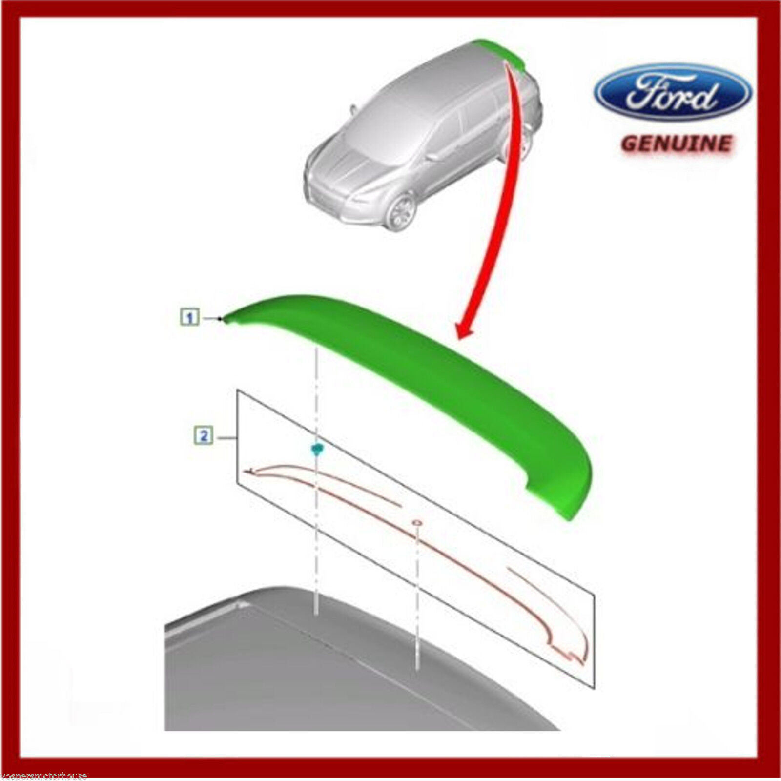 Genuine Ford Kuga MK2 Rear Spoiler With Fitting Kit 1872142 & 1837245 ...