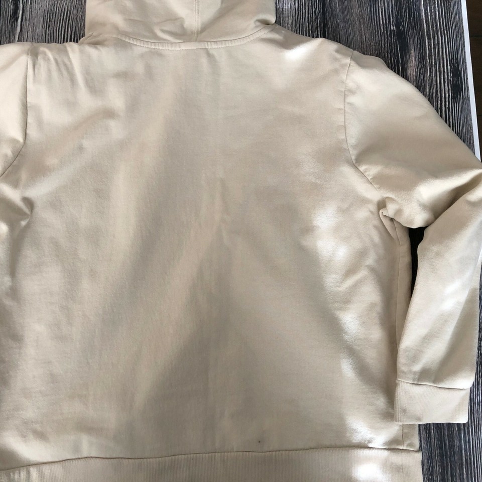 Disney Beige Mickey Mouse Hooded Sweatshirt Hoodie Embellished Size M/L ...