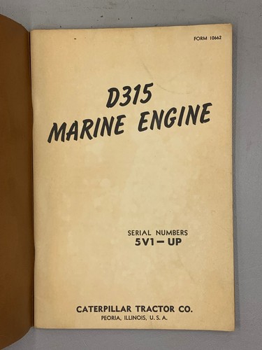 CATERPILLAR D315 MARINE ENGINE PARTS BOOK 10662 | eBay