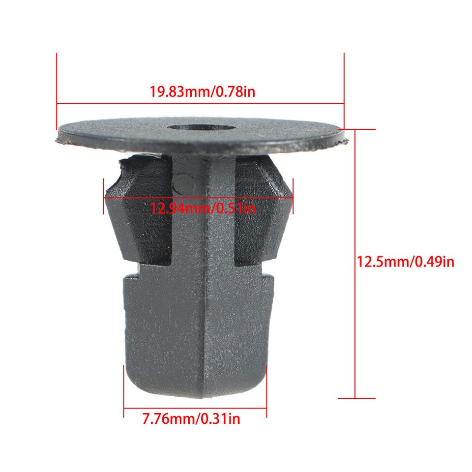 100Pcs 8x8.2mm Car Fastener Clips Bumper Inner Fender Rivets Push For ...