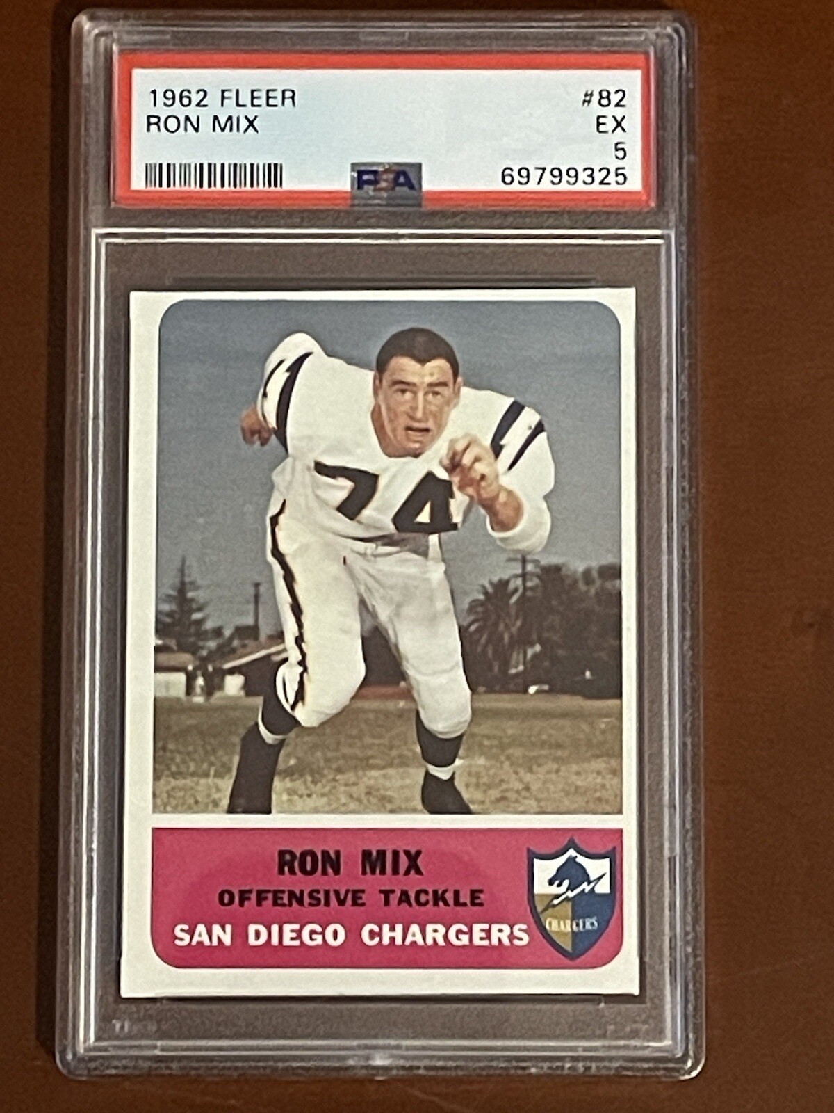 1962 Fleer Football Card #82 Ron Mix-San Diego Chargers HOF PSA 5 Set ...