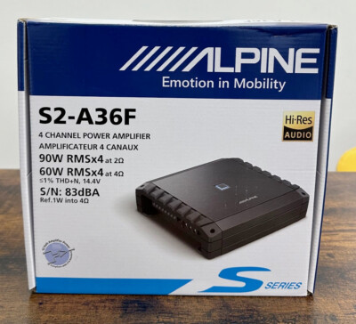 ALPINE CAR AMP AMPLIFER 4 FOUR CHANNEL, CLASS D, CROSSOVERS S2-A36F ...