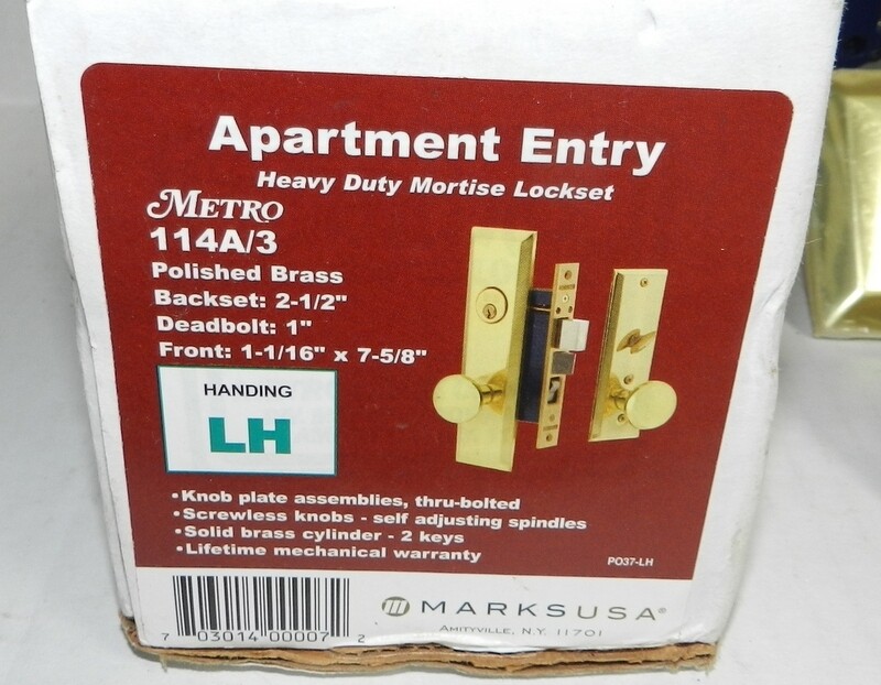 Marks Apartment Entry Mortise Lockset Metro 114A/3 LH Parts Incomplete ...