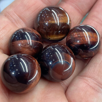5pcs Natural Red tiger's eye stone Quartz Sphere crystal Ball Reiki ...