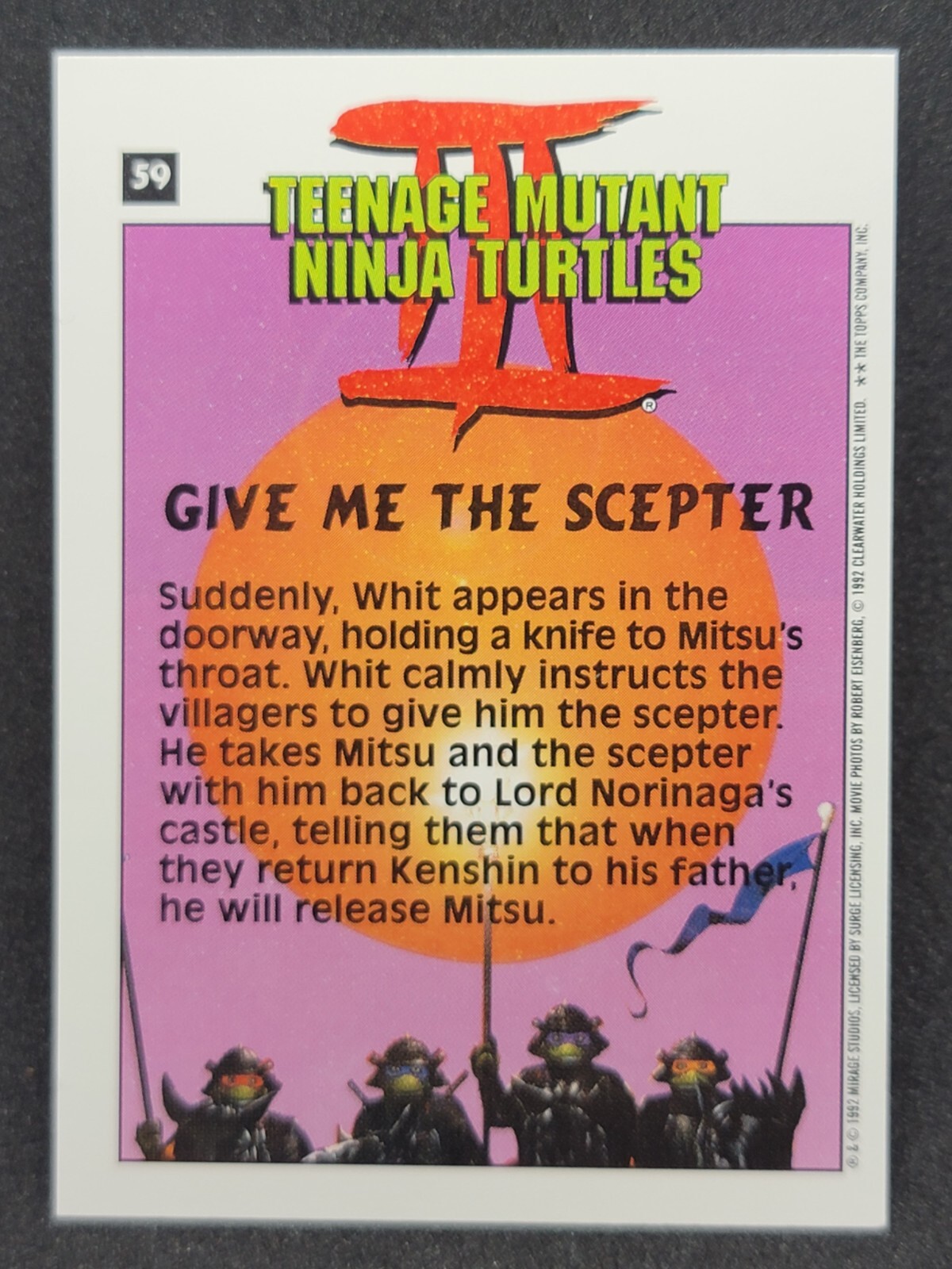 1992 Topps Teenage Mutant Ninja Turtles III Give Me the Scepter #59 ...
