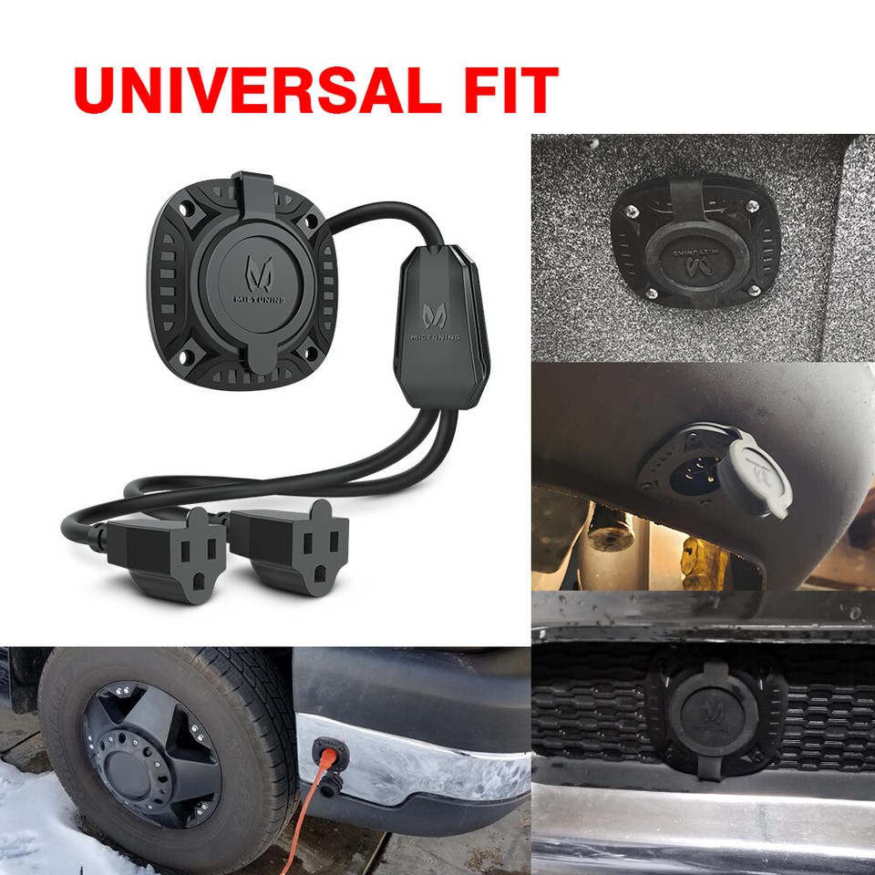 18" 125V 15Amp AC Plug Port Extension Cord Splitter Cables RV Trailer ...