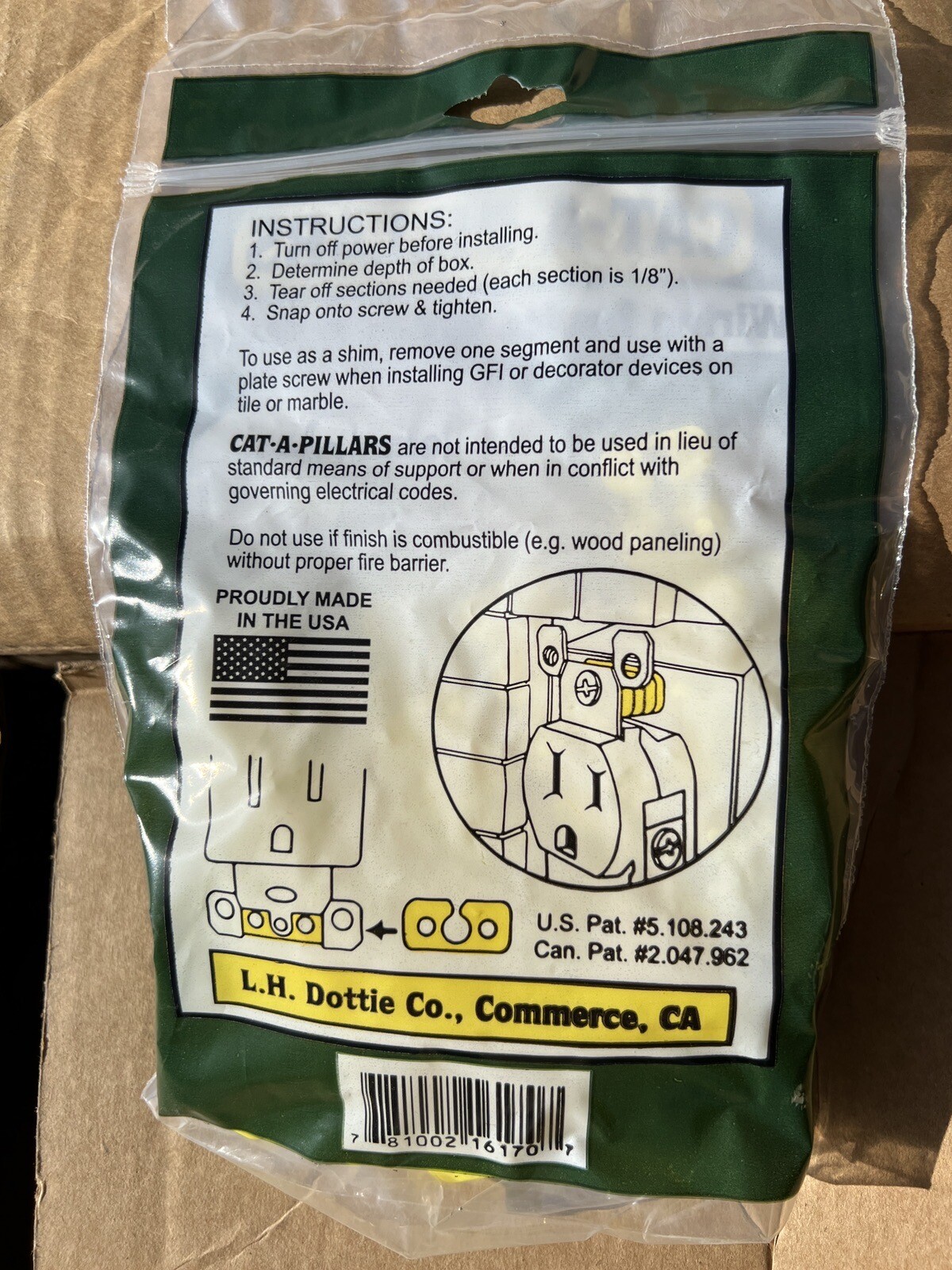 Dottie CA25 Cat-A-Pillars Wiring Device Spacer and Shim Pack of 25 ...