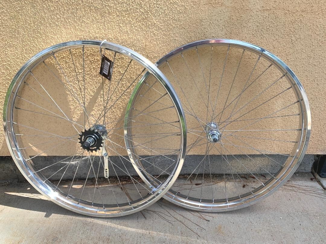 BICYCLE FAT WHEELSET 26" x 3.0 (63MM) x 36H COASTER BRAKE CHROME ...
