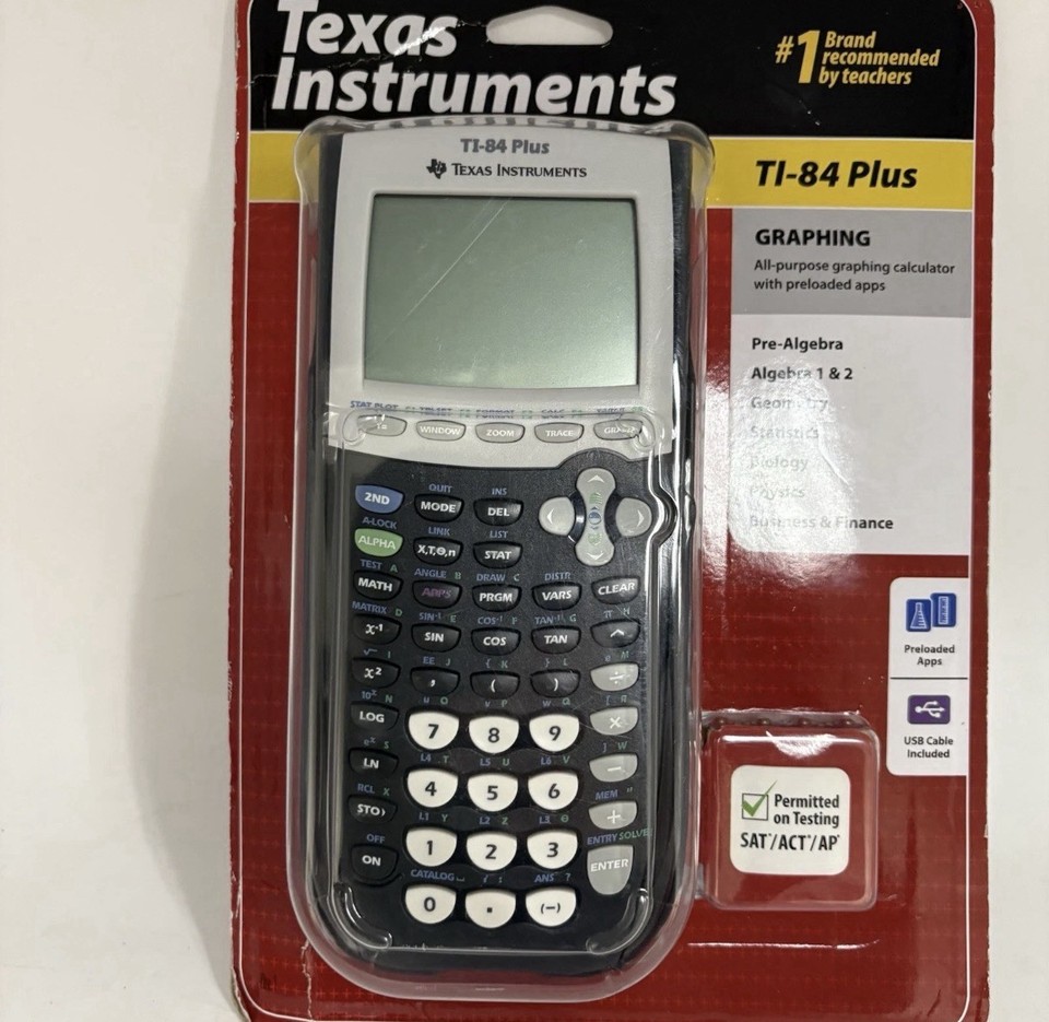 Texas Instruments TI-84 Plus Graphing Calculator, Black - Brand New ...