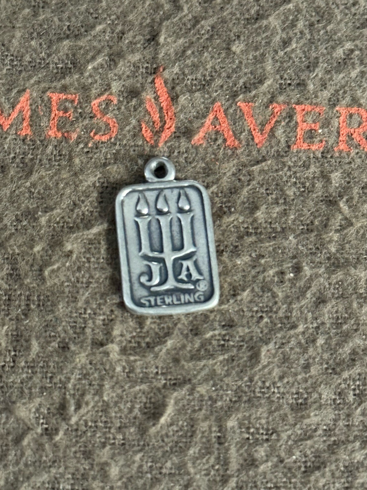 James Avery Retired JA Tag Charm Sterling Silver - Gem