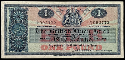 The British Linen Bank, 1967, One Pound Bank Note | eBay UK