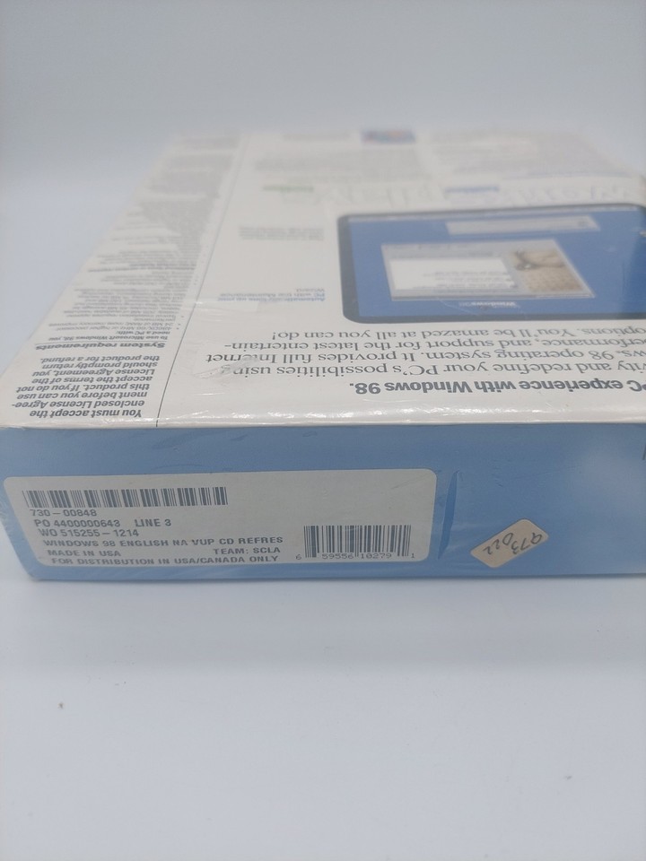 Vintage Microsoft Windows 98 Upgrade *SEALED* New Big Box PC ...