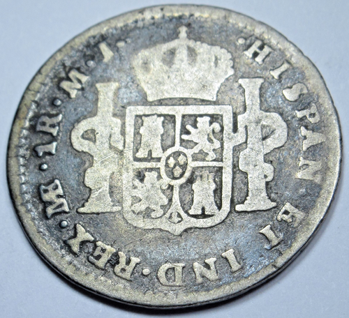 1776 Spanish Peru 1 Reales Genuine 1700's US Colonial Pirate Treasure ...