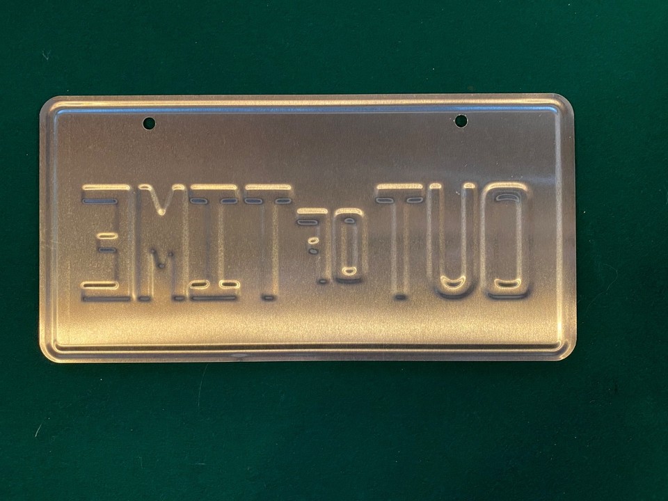 OUTATIME License Plate Back to the Future Michael J Fox Delorean ...