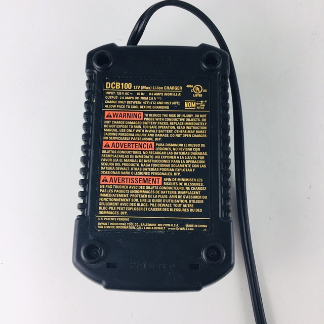 DEWALT 12v Lithium Ion Battery Charger DCB100 for sale online | eBay