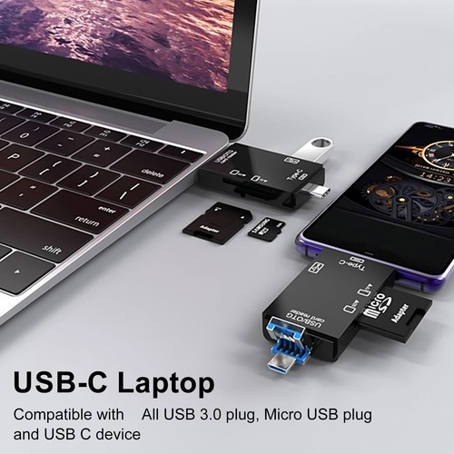 6in1 USB 3.0 Flash Drive TF Card Reader Adapter Type C OTG For Android ...