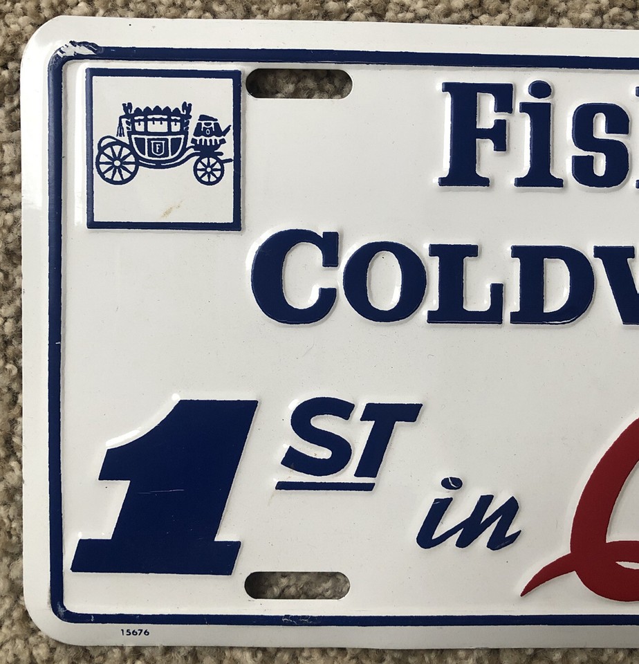 Fisher Body Coldwater metal license plate Buick / GM 1st in Quality ...