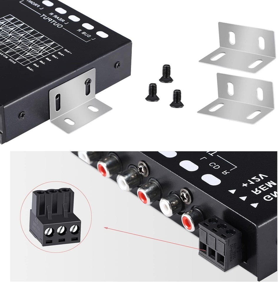 7 Band 1/2 Din Parametric Car Audio Equalizer with AUX-and-CD Input ...