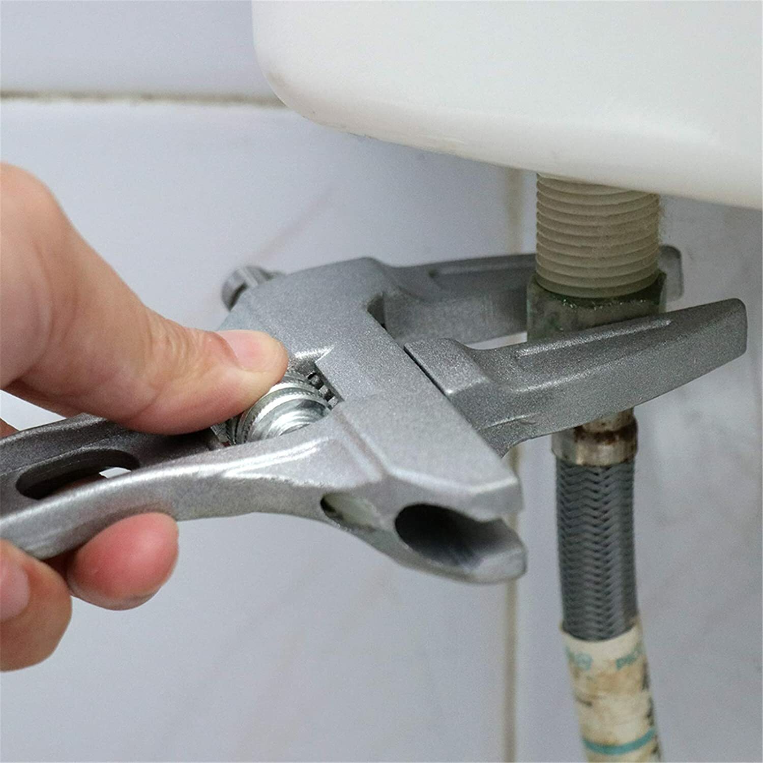 Large Wrench Adjustable Opening Hand Tool for Bathroom Kitchen Sink ...